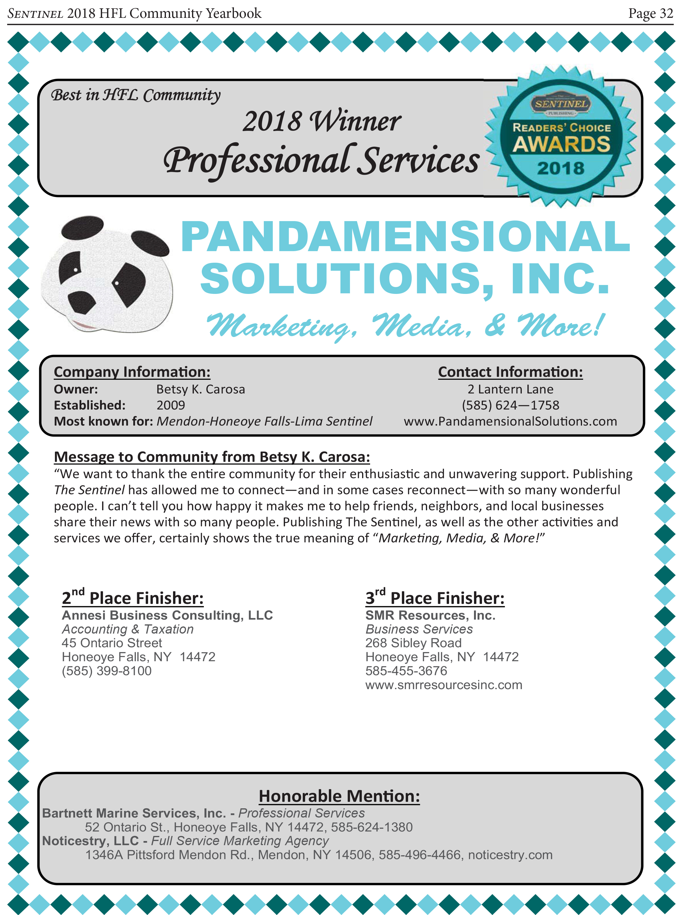 Sample Readers’ Choice Award Winner Page – Mendon Honeoye Falls Lima ...