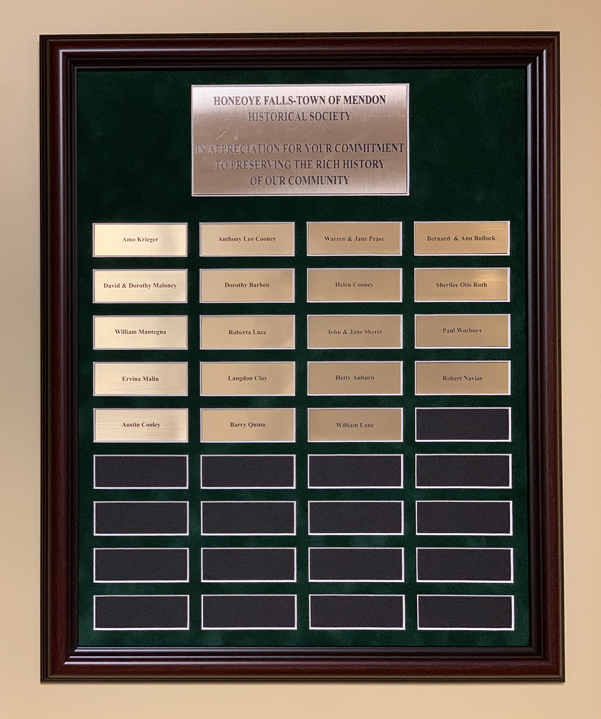 HF/M Historical Society dedicates plaque – Mendon Honeoye Falls Lima ...